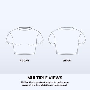 Baby Tee Template, Cropped T-shirt Vector Mockup, Editable With Adobe ...