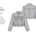 Trucker Jacket Mockup, Vector Template for Fashion Design, Technical ...