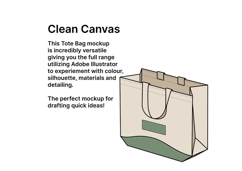 Mini Tote Vector Mockup, Tote Bag Template, Fully Editable With Adobe ...