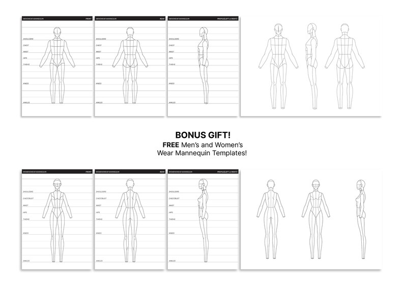 Wide-leg Jeans Vector Mockup, Flared Denim Pants Technical Drawings ...