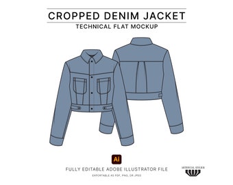 Denim Jacket Vector Mockup - Etsy