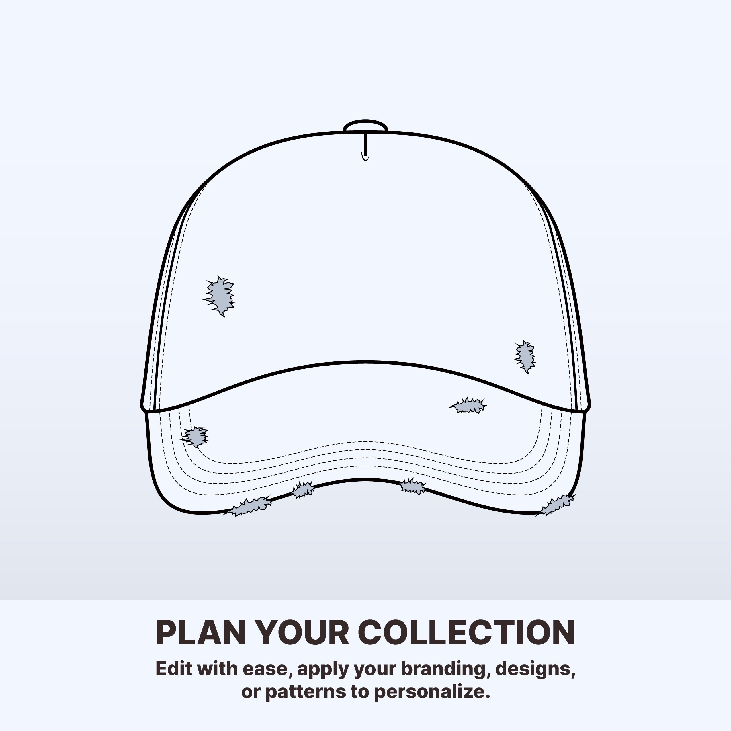 Distressed Ballcap Mockup, Curved Brim Adjustable Hat - Tech Pack ...