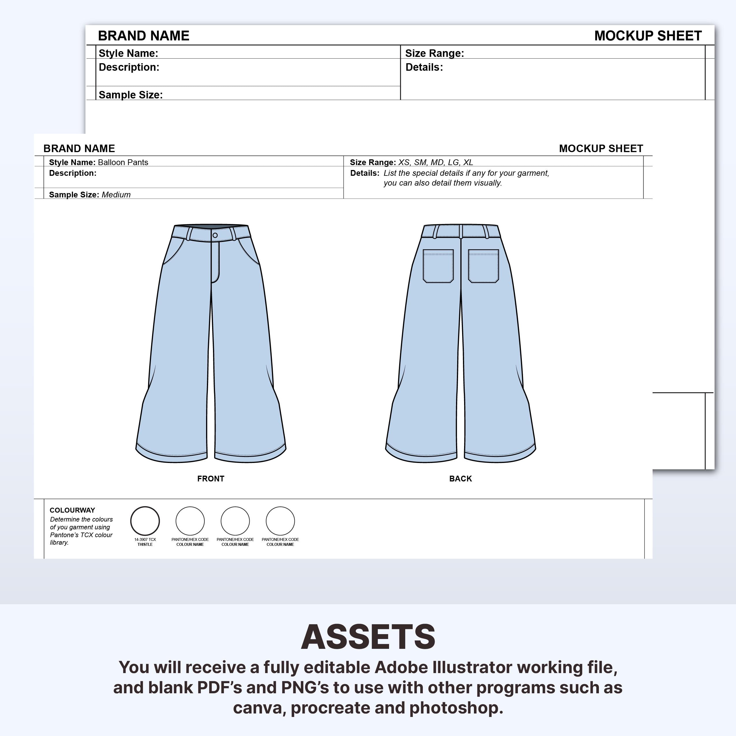 Baggy Jeans Tech Pack, Fashion Flats for Beginners & Professionals ...