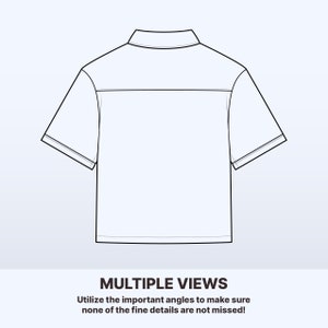 Work Shirt Vector Mockup, Tech Pack Template, Casual Shirt Technical ...