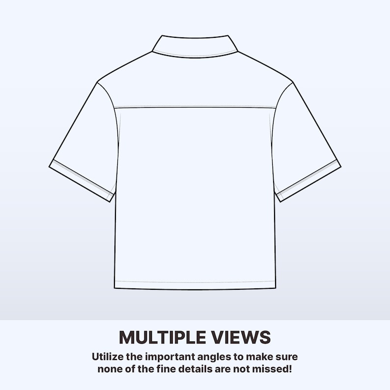Work Shirt Vector Mockup, Tech Pack Template (illustrator, PDF) - Etsy