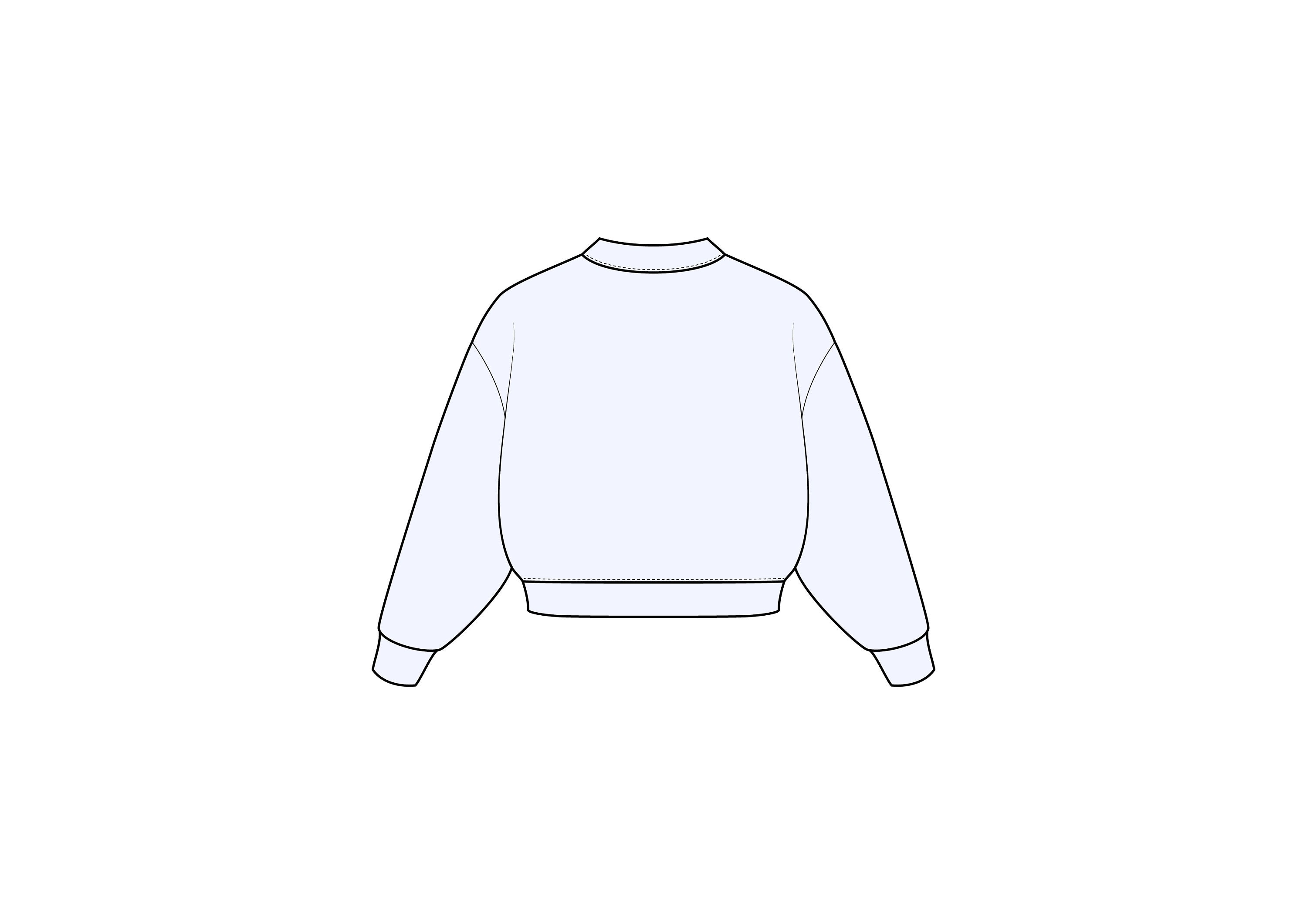 Crewneck Vector Mockup, Sweatshirt Fashion Flats for Designers ...