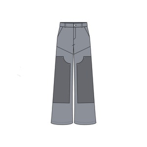 Carpenter Pants Vector Mockup, Work Pants Tech Pack Template, Fully ...