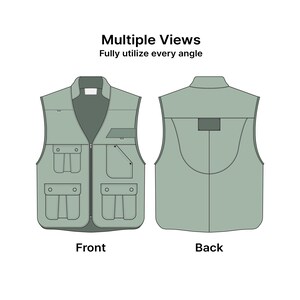 Utility Vest Mockup, Simple Tech Pack for Designers, Mockups Template ...