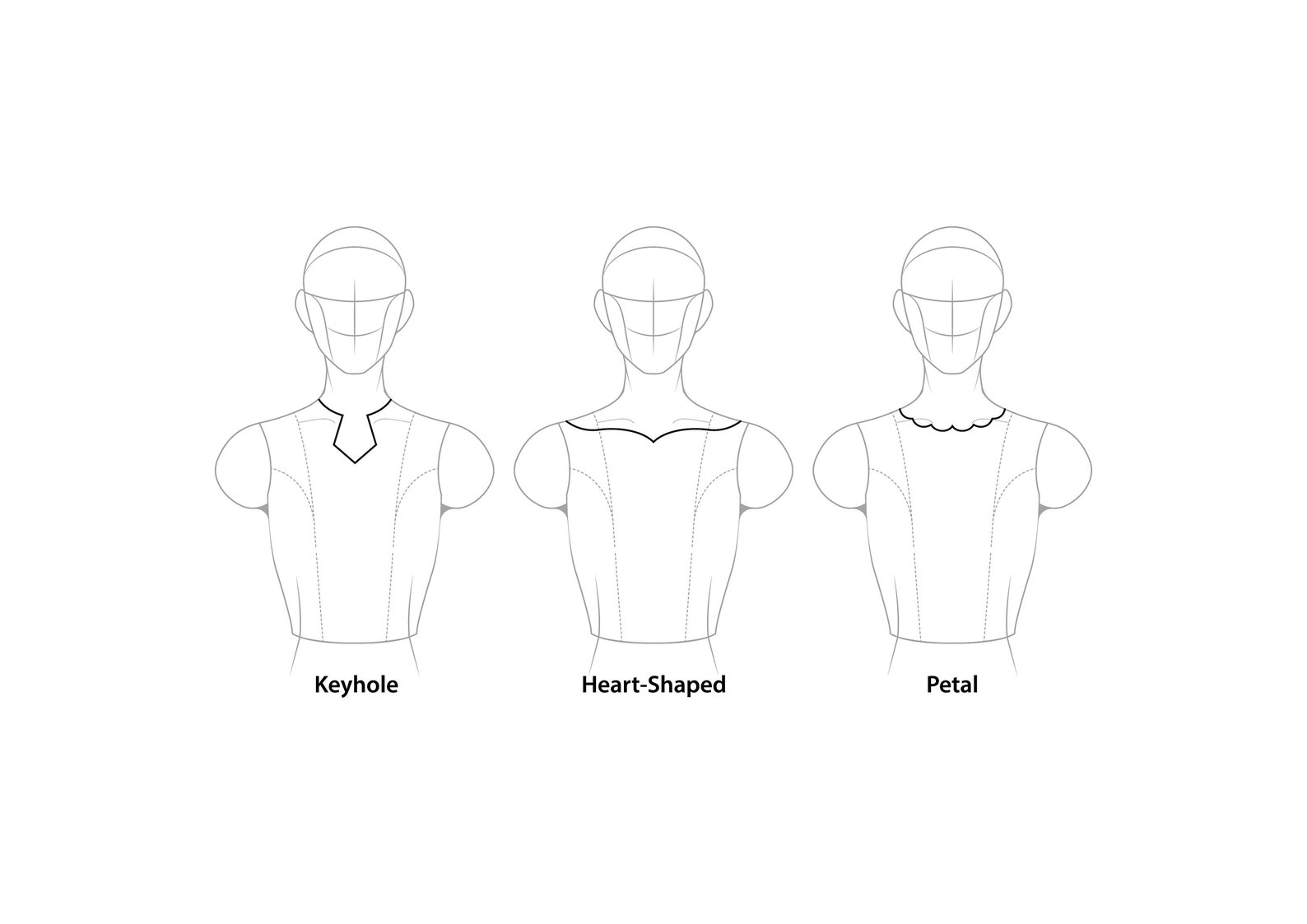 Neckline Vector Pack Vol.2, Fashion Design Mockup Pack, Fully ...