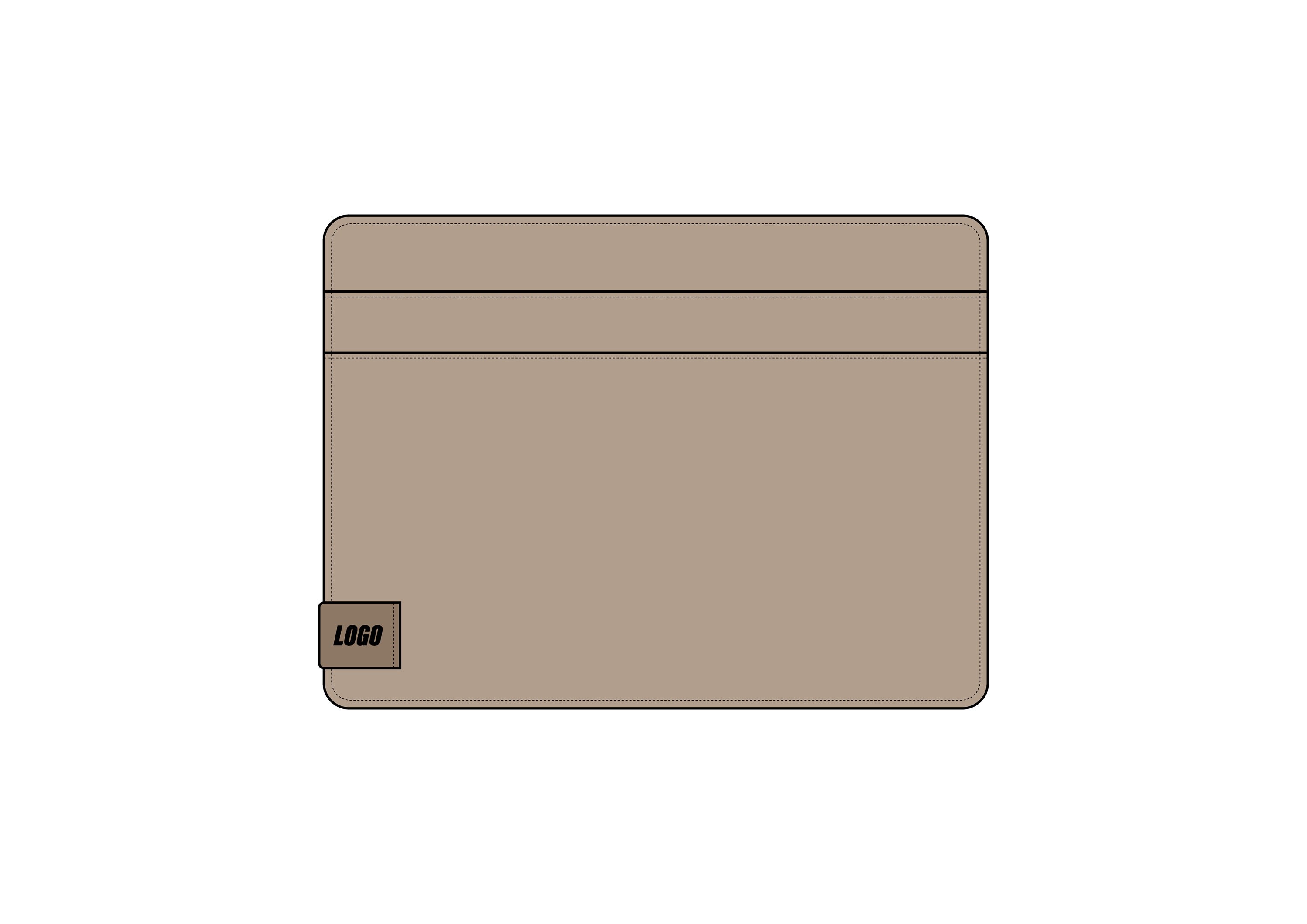 Card Holder Vector Mockup, Flat-sketch Template for Accessory Design ...