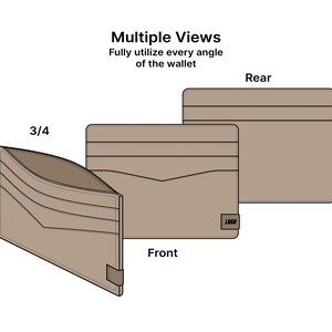 Card Holder Vector Mockup, Flat-sketch Template for Accessory Design ...