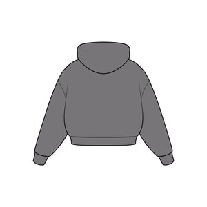 Zip-up Hoodie Vector Mockup, Full-zip Sweater Fashion Flats, Tech Pack ...