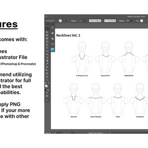 Neckline Vector Pack Vol.2, Fashion Design Mockup Pack, Fully ...