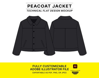 Varsity Jacket Vector Mockup, Fully Editable Illustrator File, Fashion Flats for Designing ...