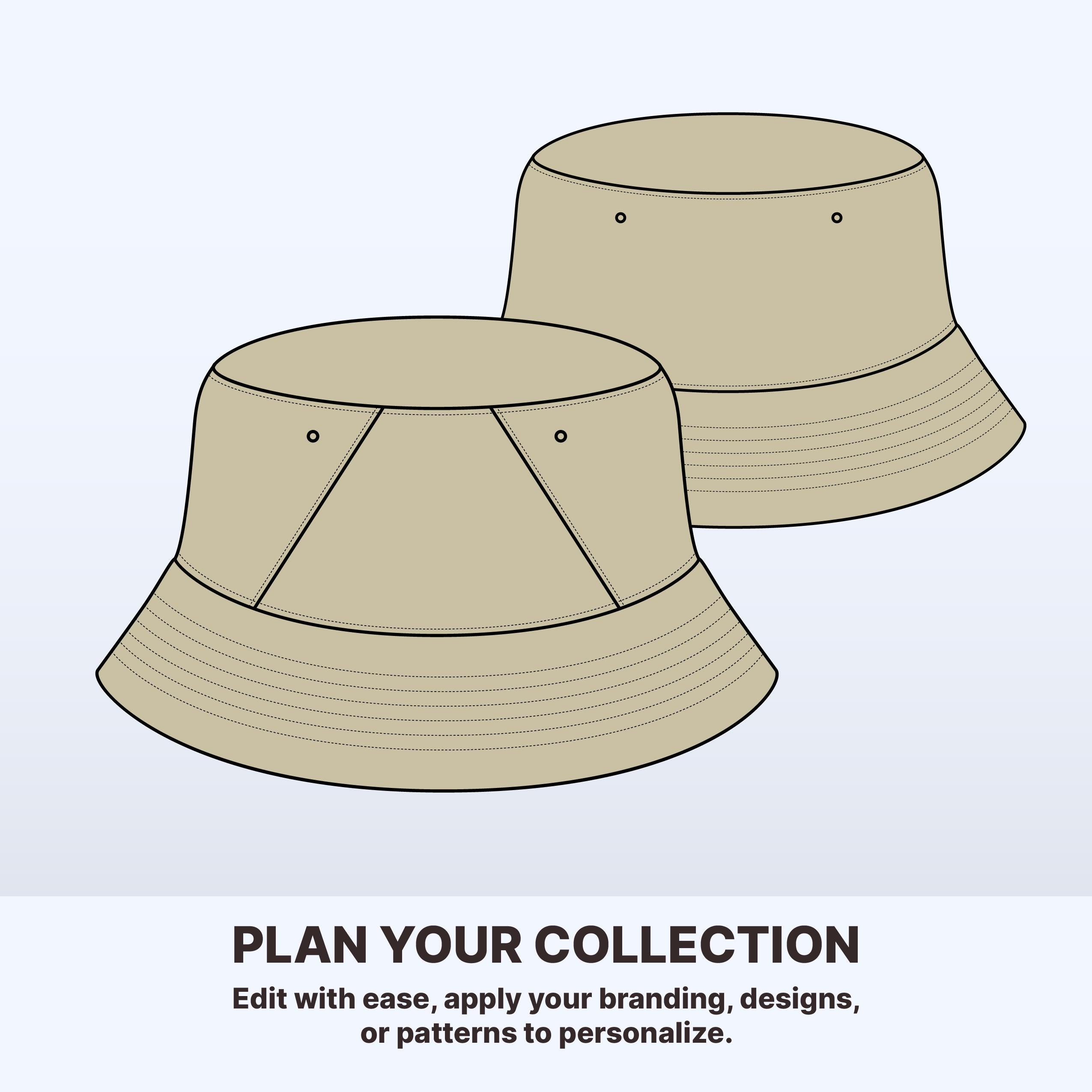 Bucket Hat Tech Pack, Fashion Flats Mockup (digital Download) - Etsy