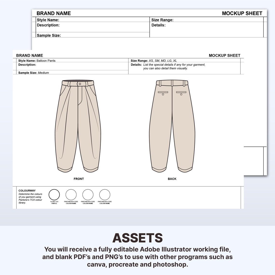 Tech Pack for Balloon Pants, Fashion Flats for Beginners ...