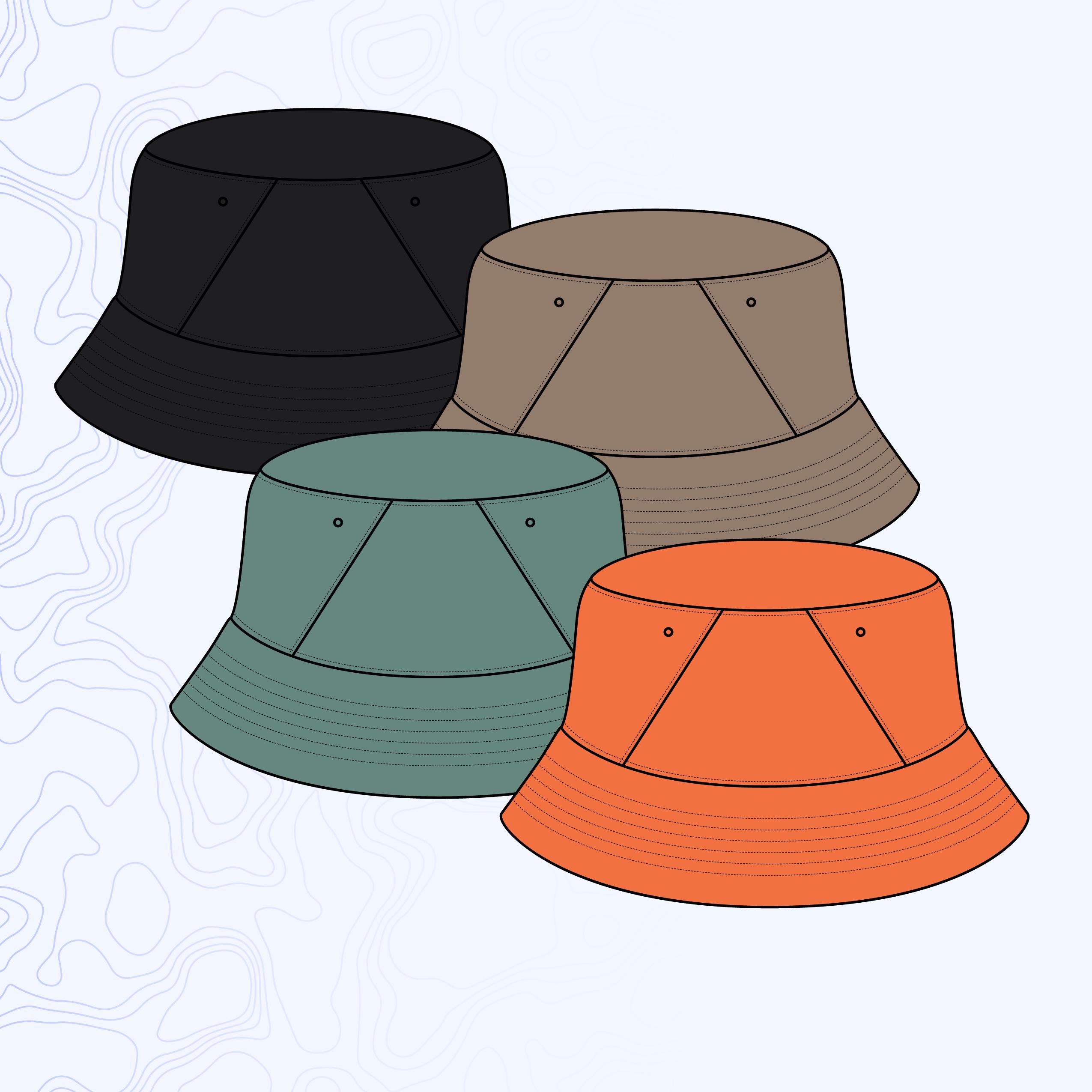 Bucket Hat Tech Pack, Fashion Flats Mockup (digital Download) - Etsy