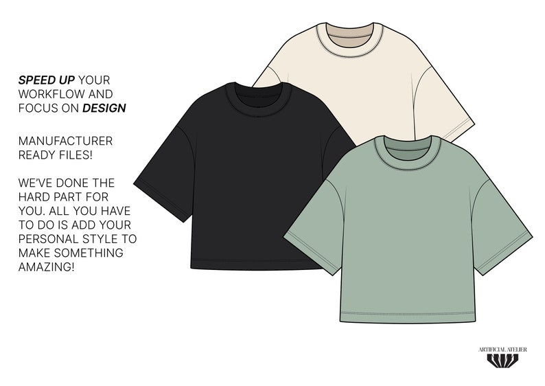 Oversized T-shirt Vector Template, Streetwear Boxy Tee, Concept Sheet ...