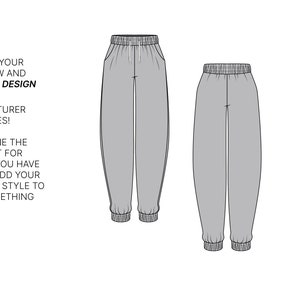 Joggers Vector Mockup, Streetwear Fashion Design Template, Technical ...