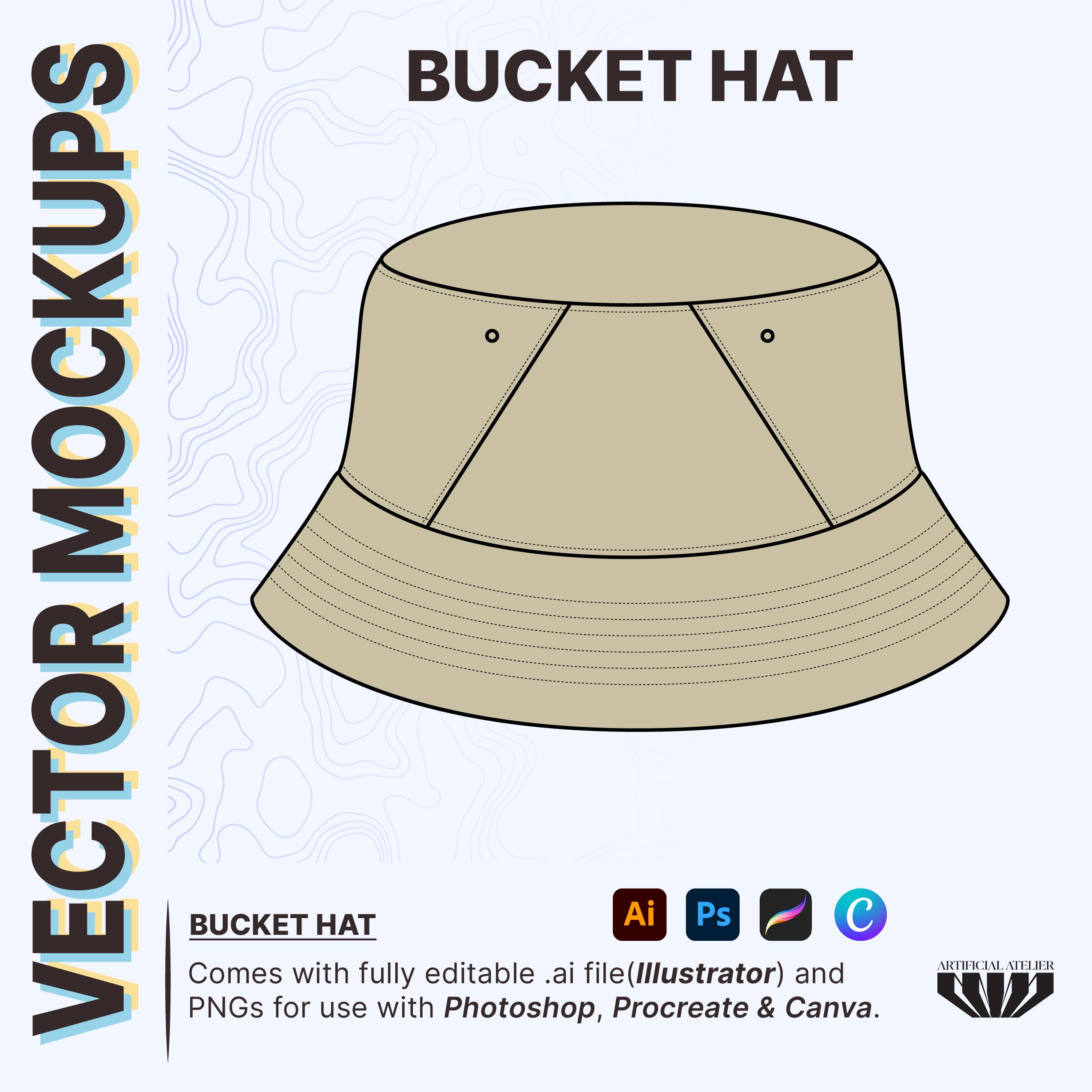 Bucket Hat Tech Pack, Fashion Flats Mockup (digital Download) - Etsy