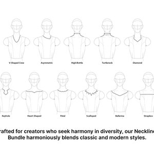 Neckline Vector Pack Vol.2, Fashion Design Mockup Pack, Fully ...