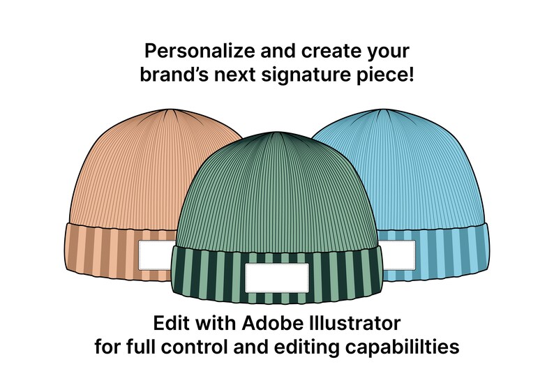 Toque Vector Mockup, Fashion Flats for Designers, Customizable With ...