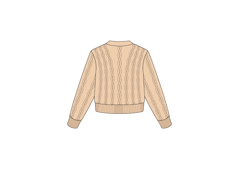 Cable-knit Cardigan Vector Mockup, Fully Editable With Illustrator ...