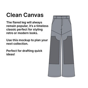Carpenter Pants Vector Mockup, Work Pants Tech Pack Template, Fully ...