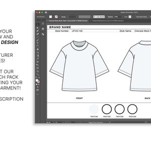 Streetwear Mockneck T-shirt Template, Vector Drawing for Fashion Design ...