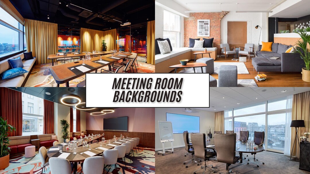 40 Virtual Zoom Backgrounds Home Office & Business Digital Meeting ...