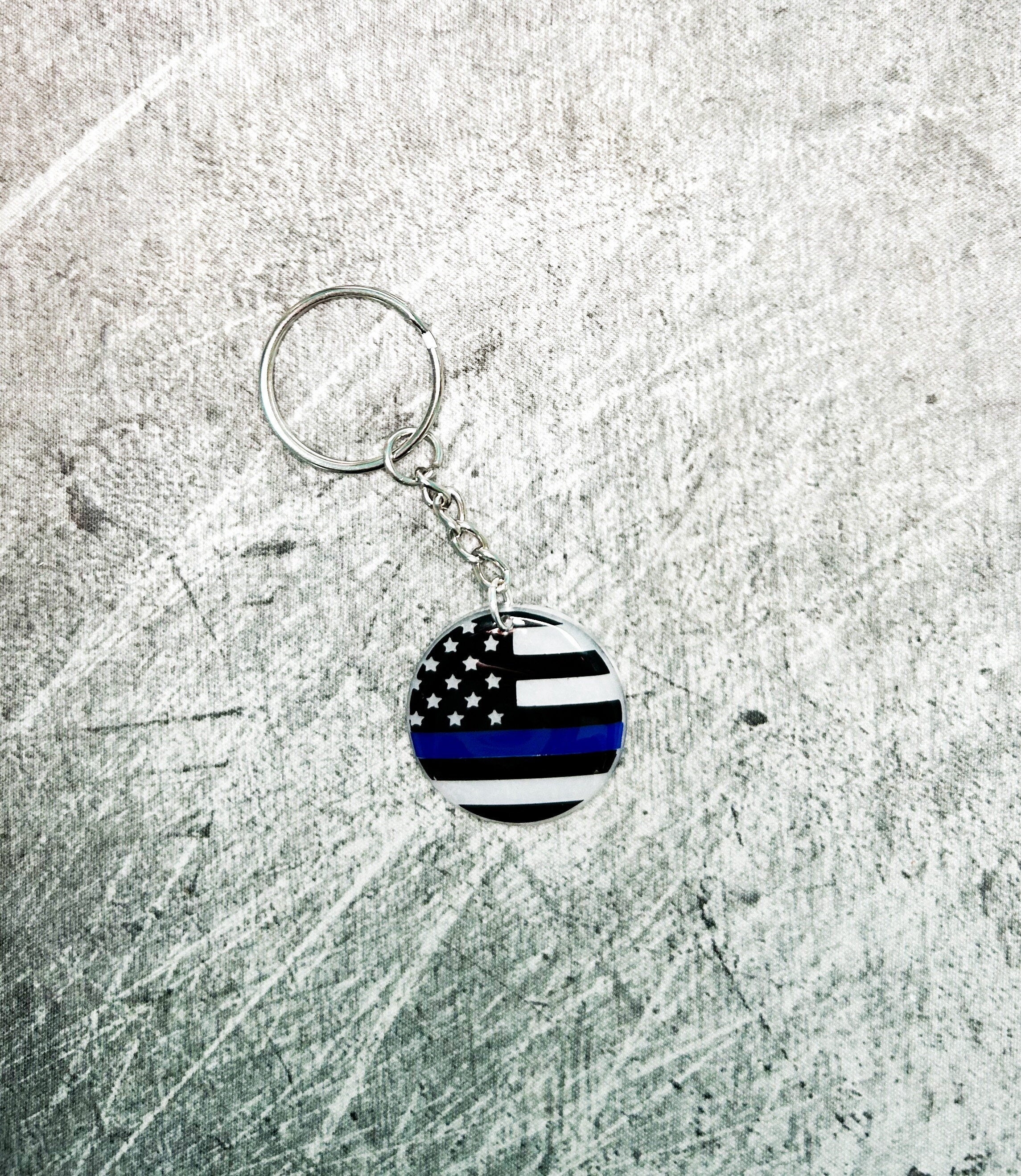 Blue Line Keychain - Etsy