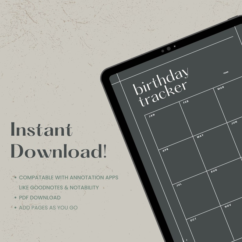 Birthday Tracker, Birthday Log, Important Dates, Birthdays, Yearly ...