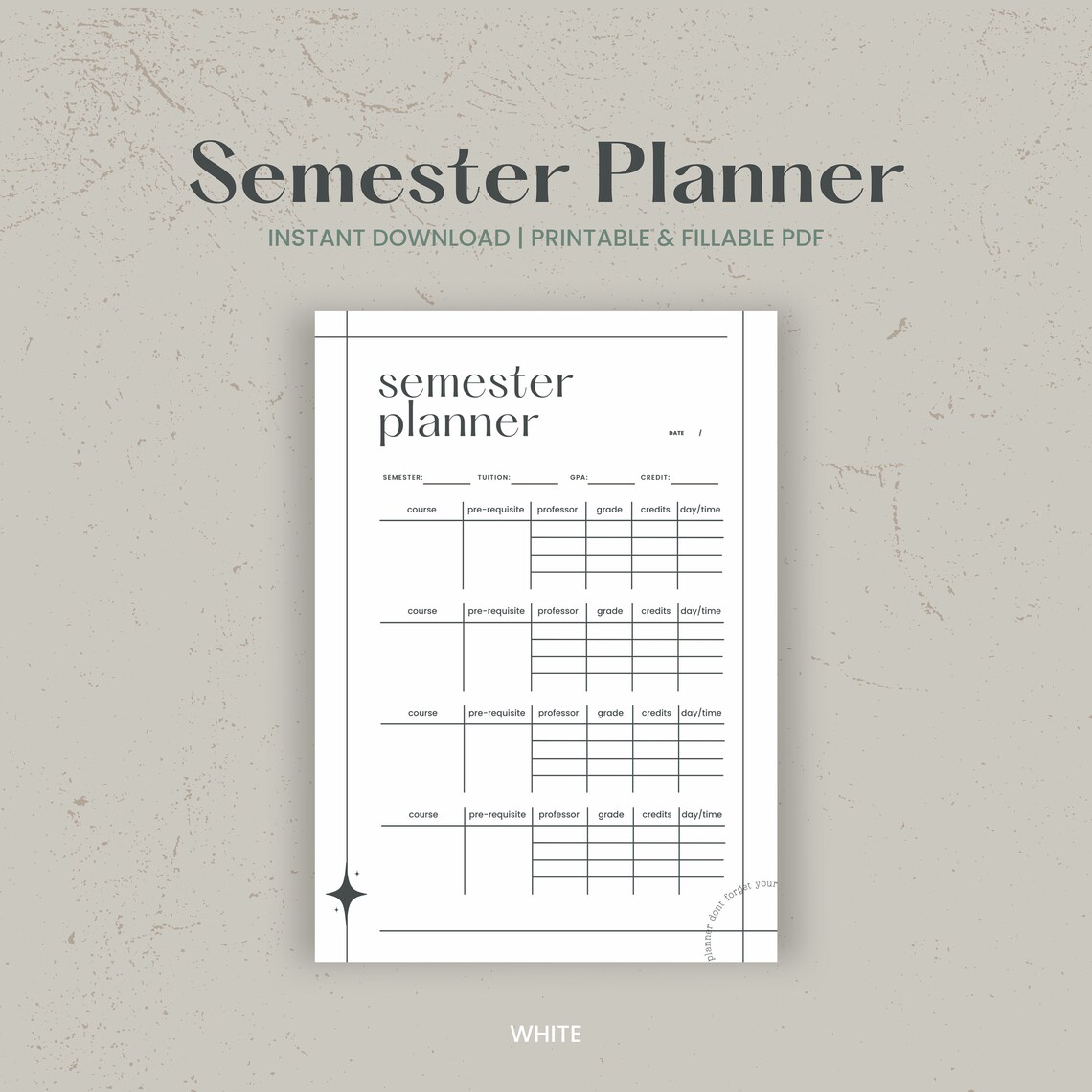 Printable Planner, Printable Student Planner Bundle, Study Planner ...