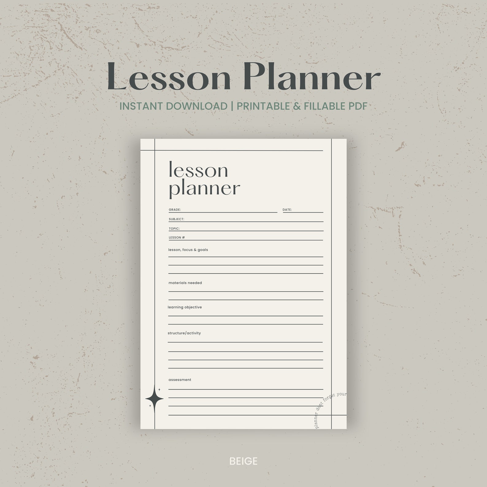 Lesson Plan, Teacher Planner, Class Agenda 6 Period Digital Planner ...