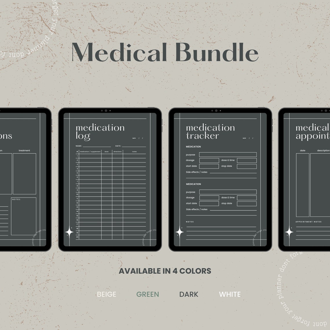 Medical Planner Digital Goodnotes Printable Medication Tracker Medical ...