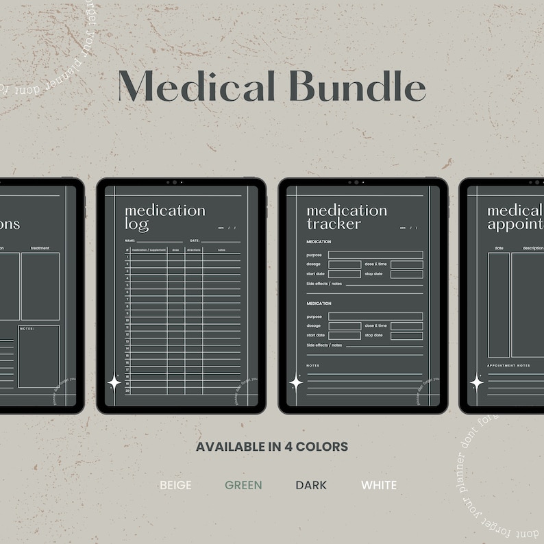 Medical Planner Digital Goodnotes | Printable Medication Tracker ...