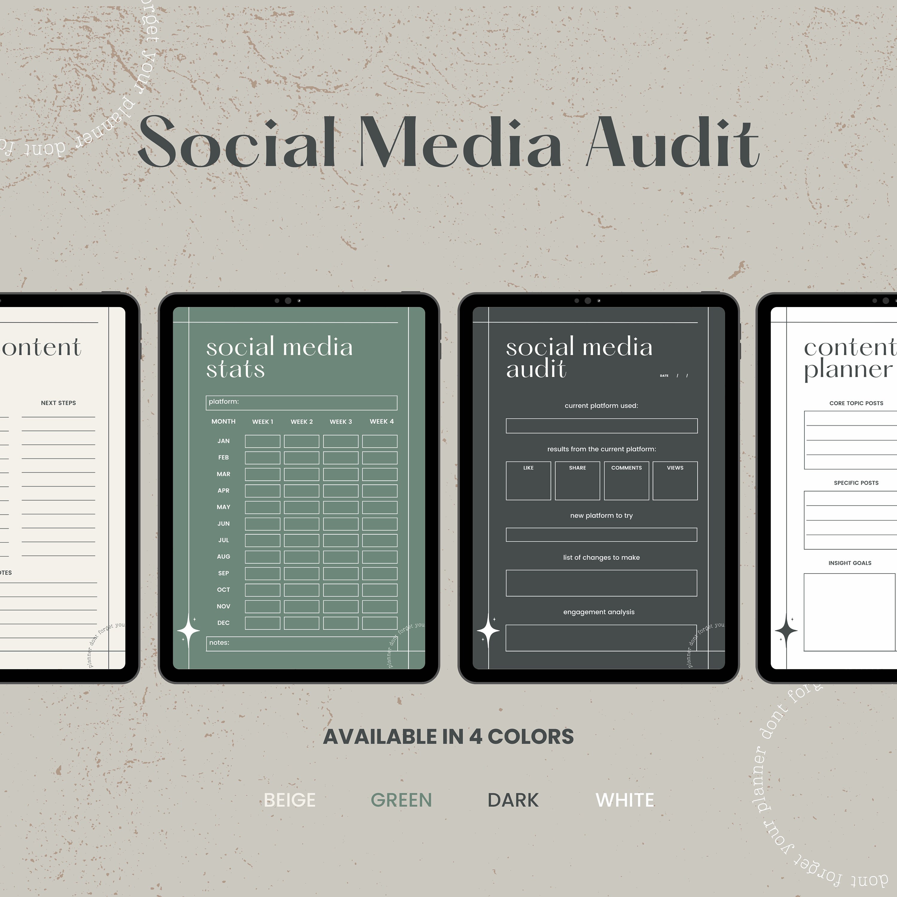 Social Media Audit Template, Social Analytics Template, Marketing ...