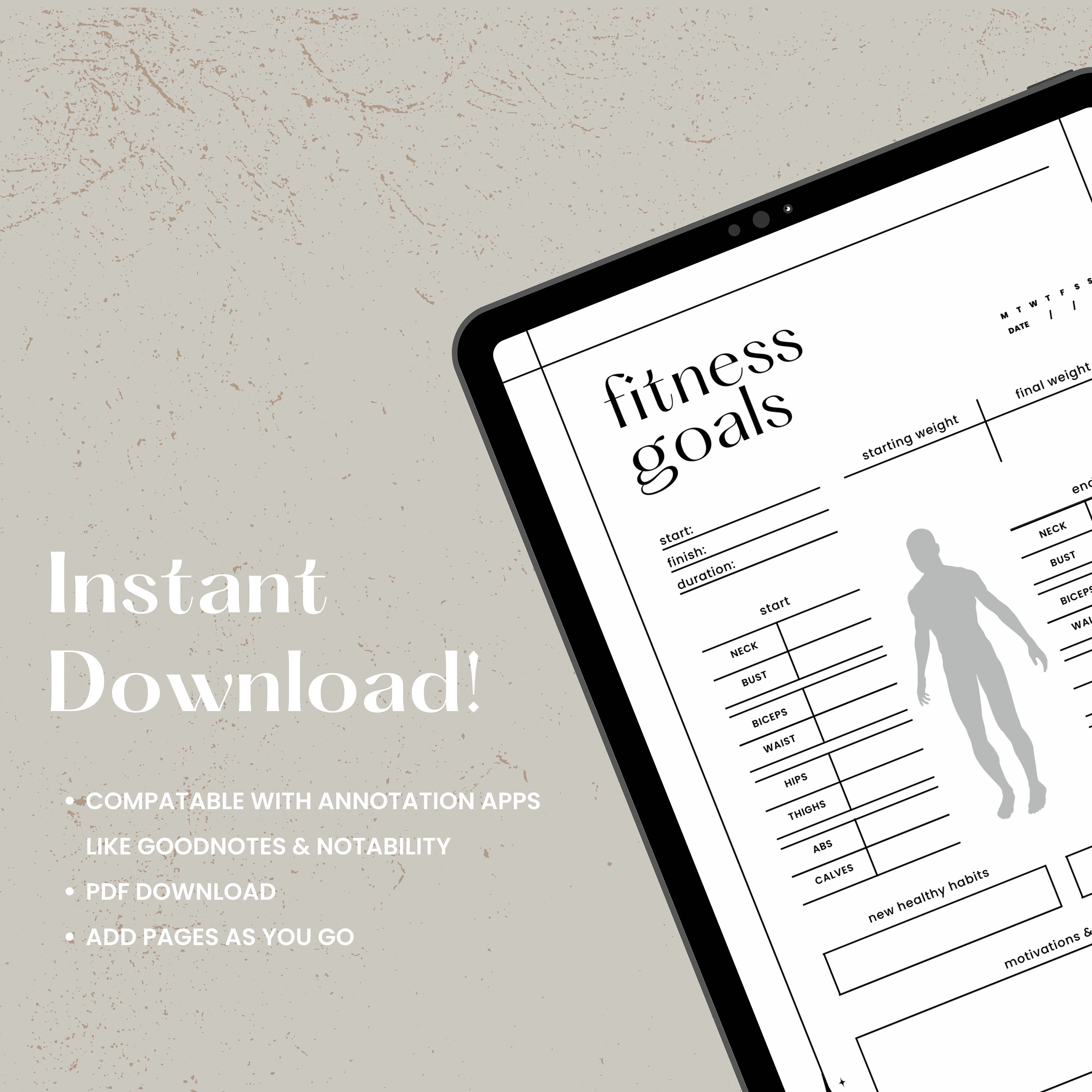 Fitness Goal Planner Printable, Fitness Planner, Health Planner ...