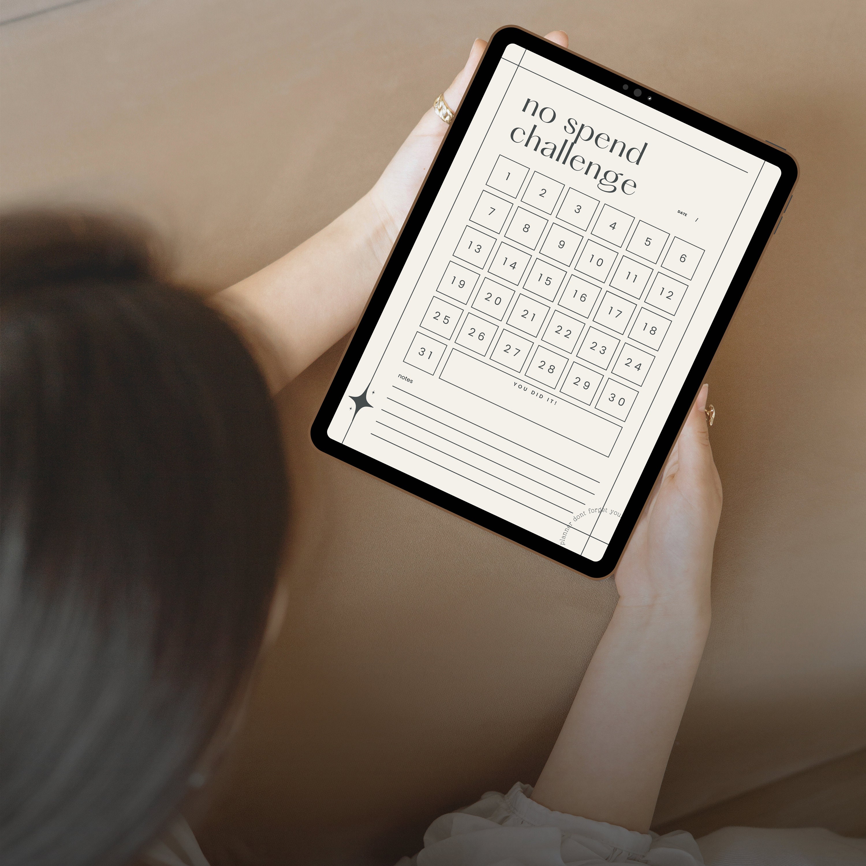 No Spend Challenge Tracker Digital Planner Template for Goodnotes on ...