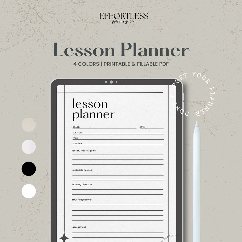 Lesson Plan, Teacher Planner, Class Agenda, Digital Planner Template ...