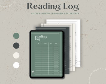 Reading Log and Books to Read List, Reading Tracker Digital Planner ...