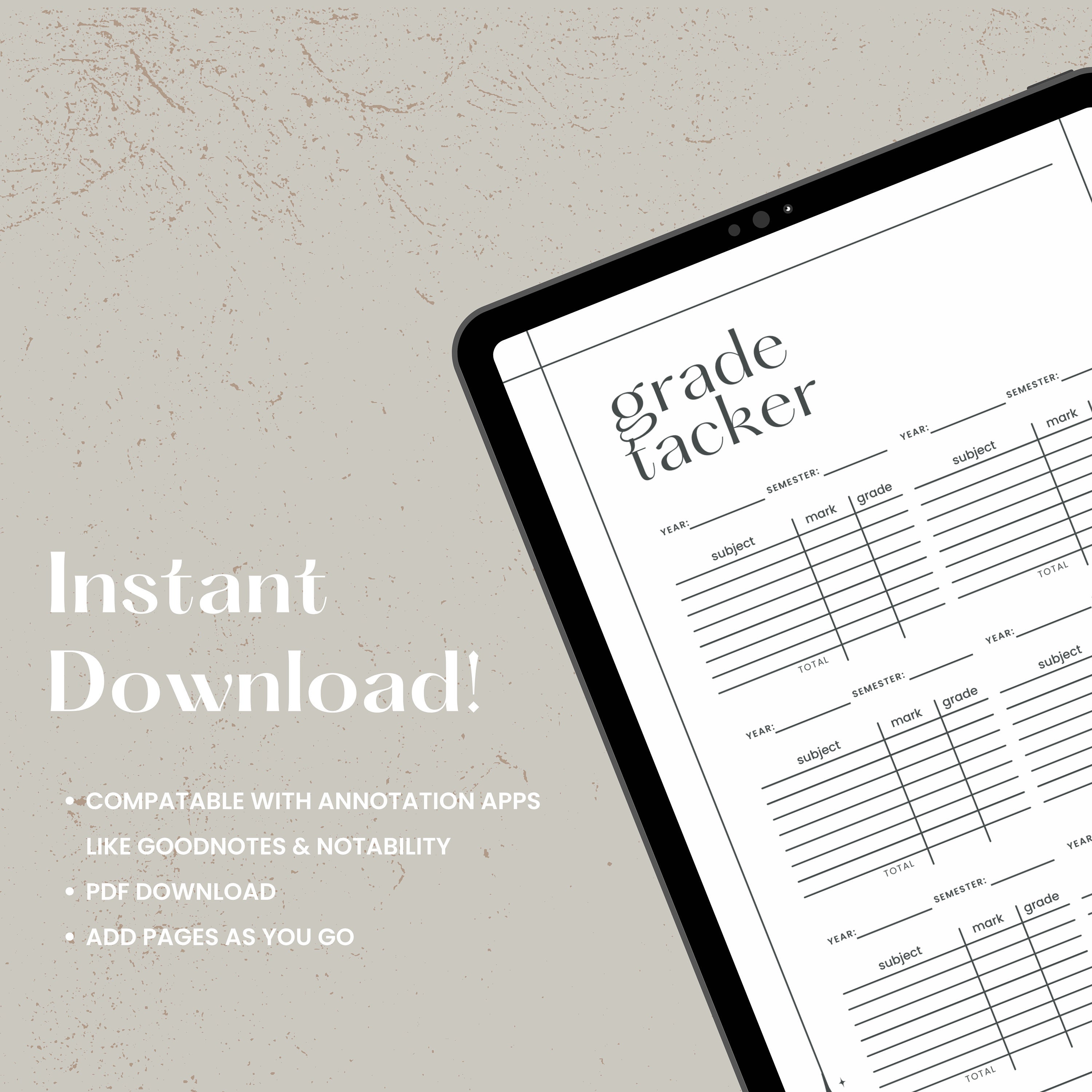 Printable Grade Tracker for Students | Grade Tracker | Student Grade ...