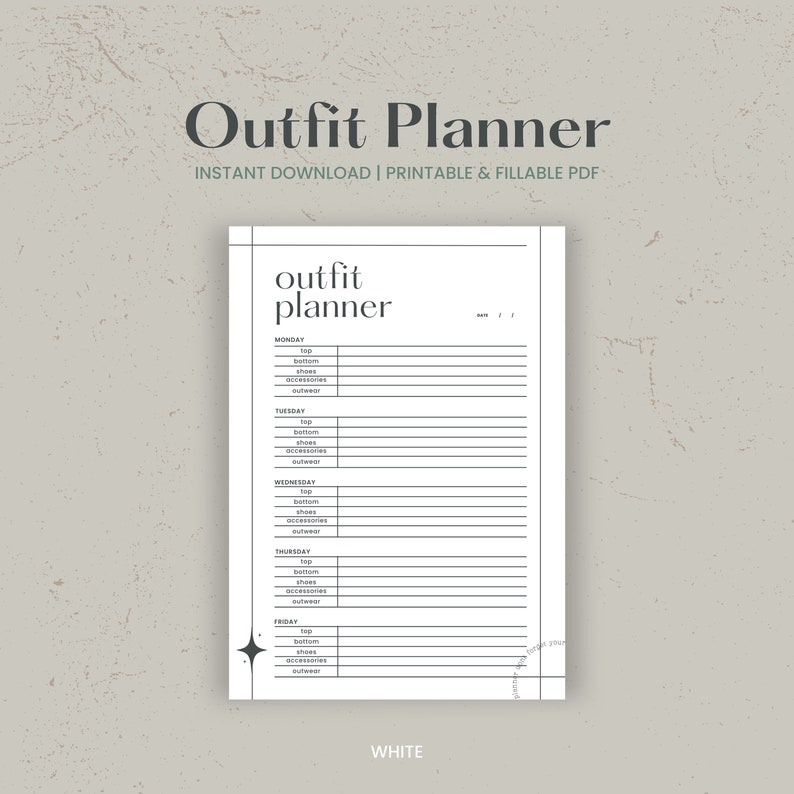 Outfit Planner | Wardrobe Planner | Digital and Printable Templates ...