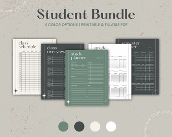 Printable Planner, Printable Student Planner Bundle, Study Planner ...