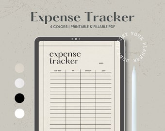 Expense Tracker, Spending Log Daily Monthly Digital Planner Template ...