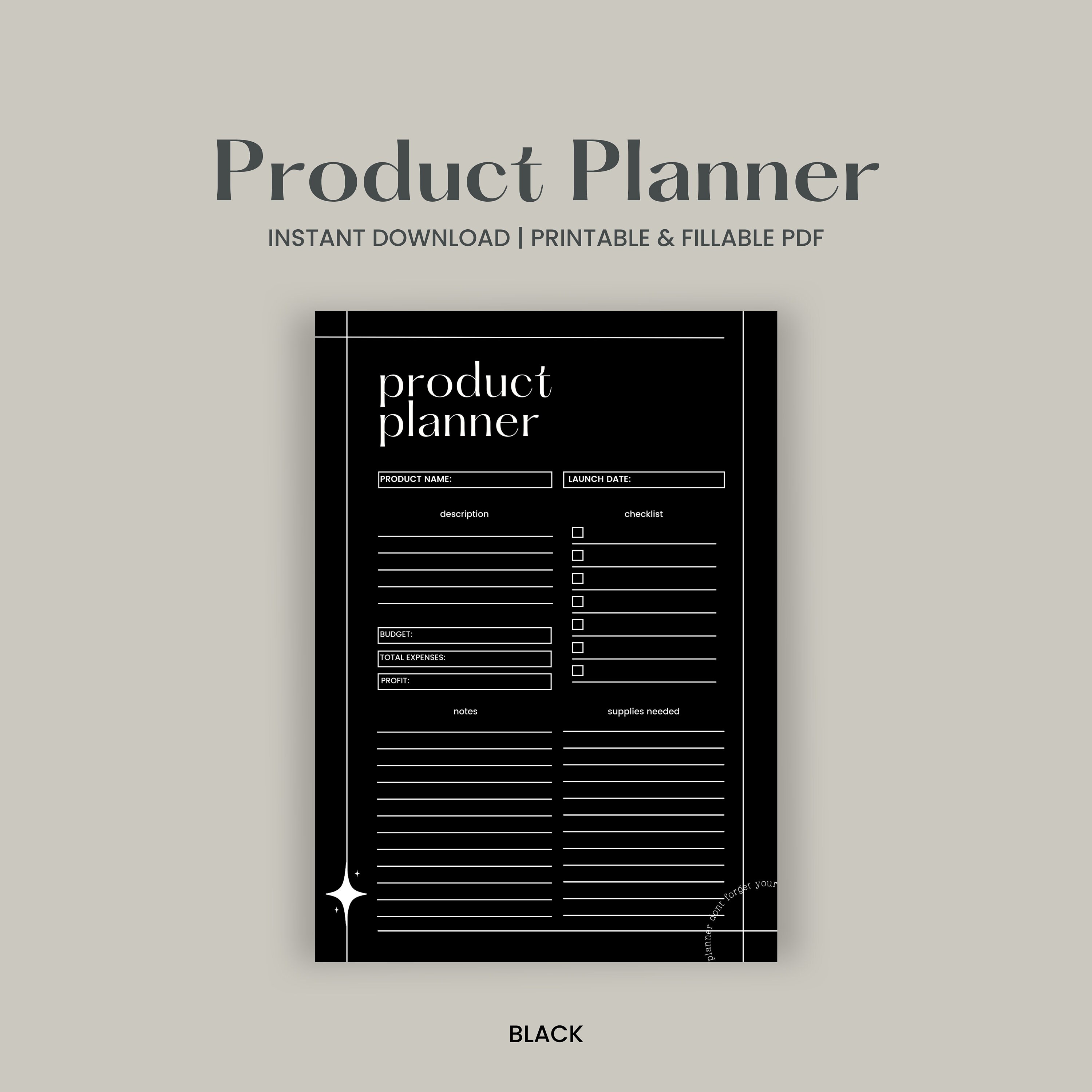 New Product Planner Printable Product Development Product - Etsy