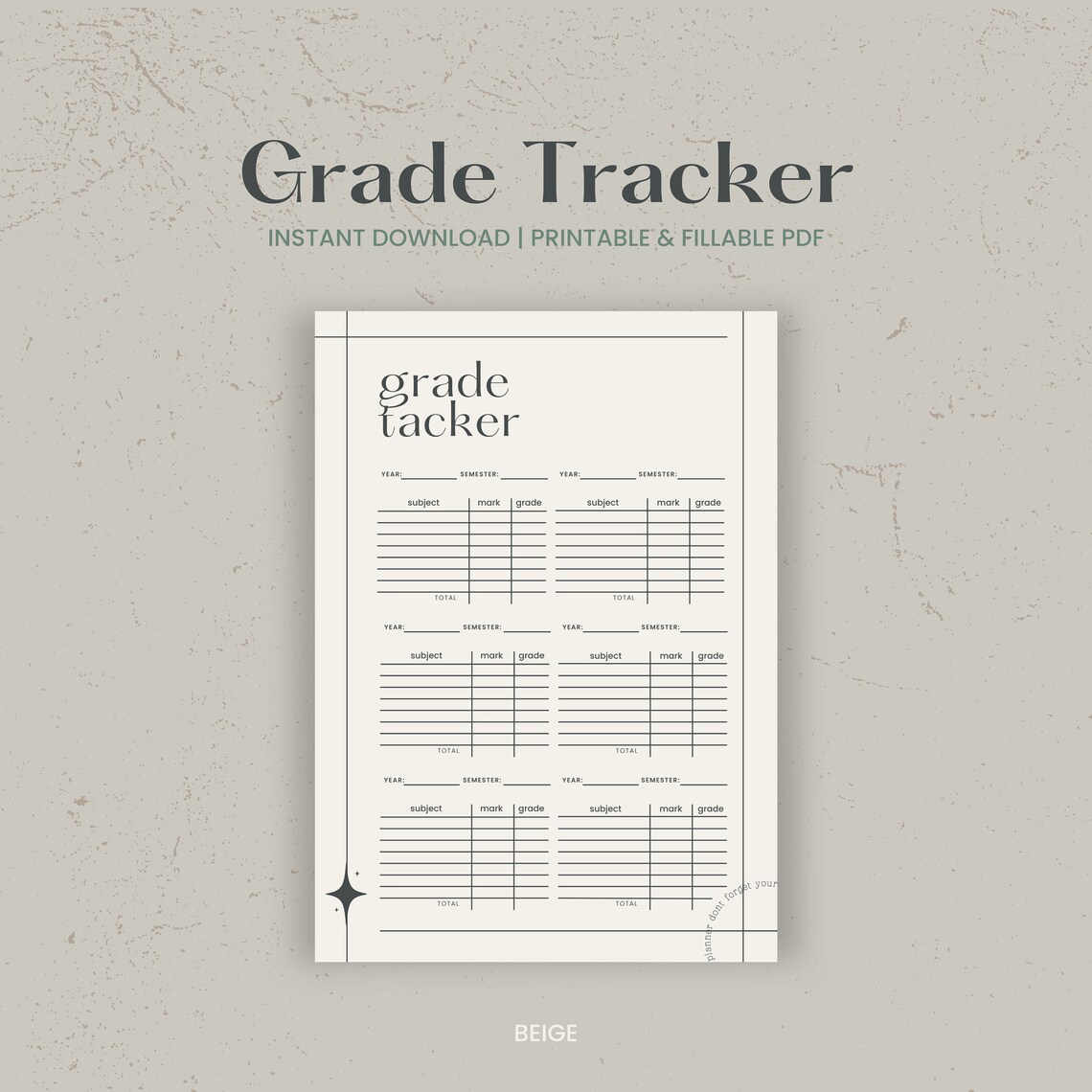 Printable Grade Tracker for Students Grade Tracker Student - Etsy