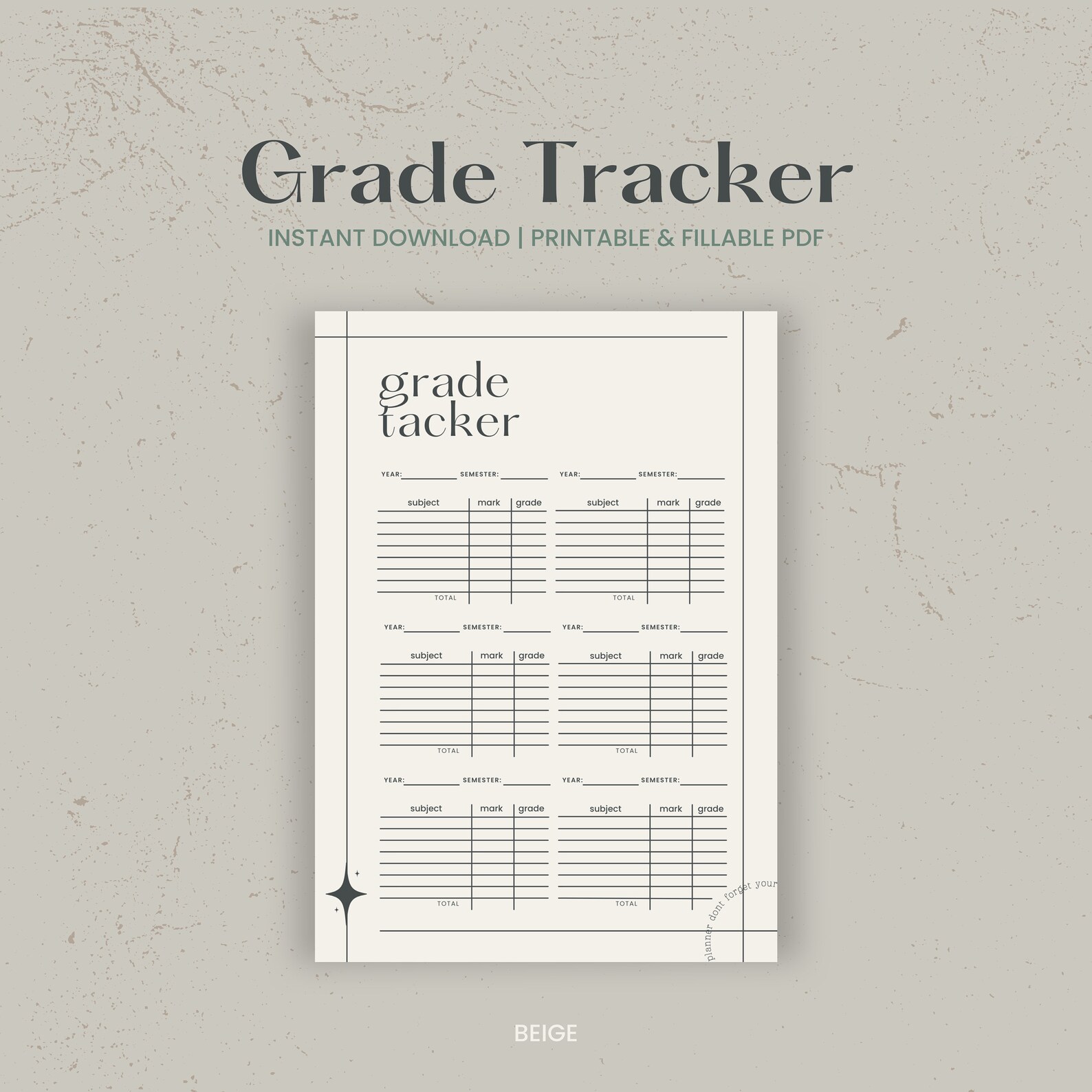 Printable Grade Tracker for Students Grade Tracker Student Grade ...