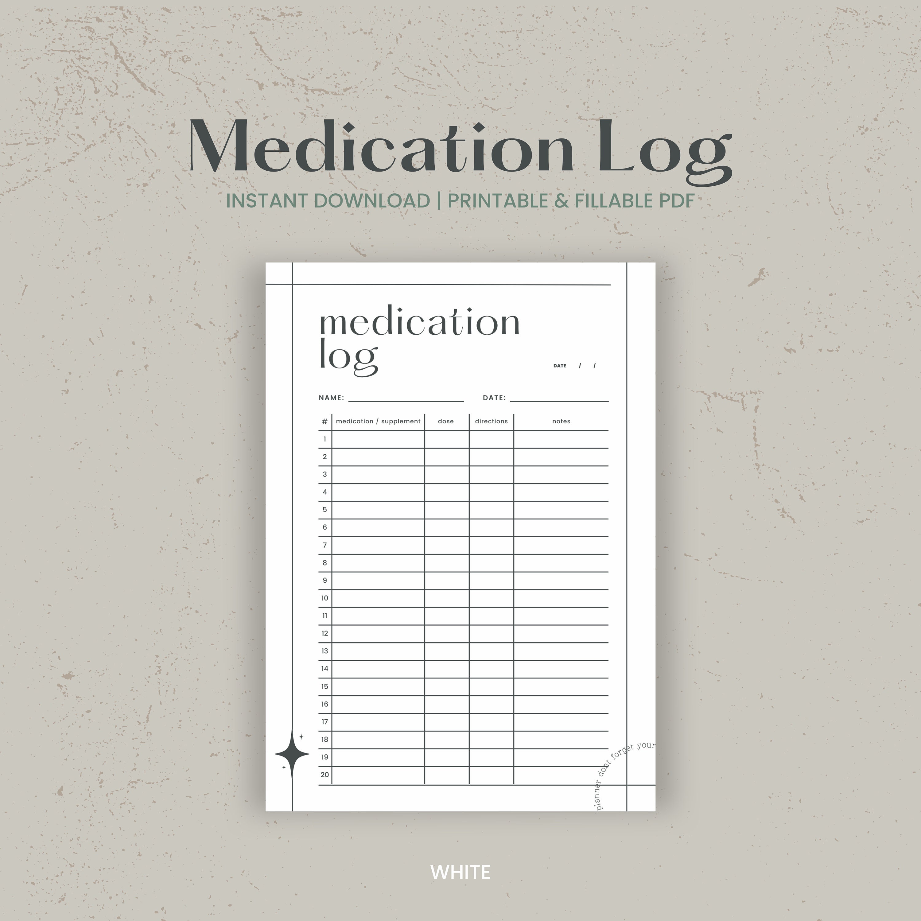 Medical Planner Digital Goodnotes | Printable Medication Tracker ...