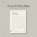 Travel Checklist, Digital Printable Travel Checklist, Travel Packing ...